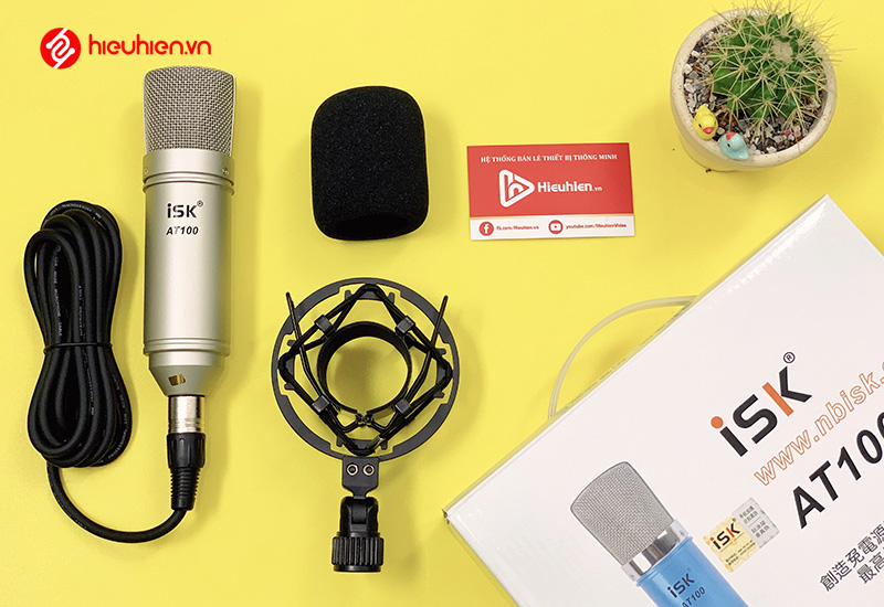 Combo Micro Thu Âm ISK AT100 và Soundcard MKAI H9