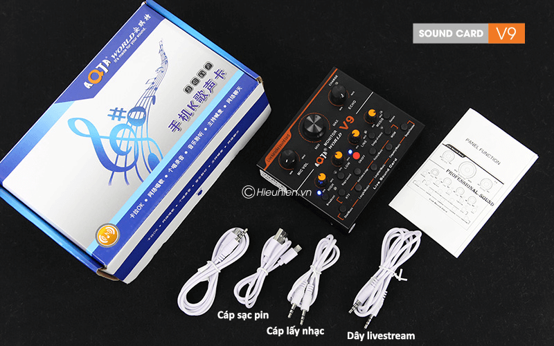 Hướng dẫn chi tiết lắp đặt và sử dụng Sound card V9 thu âm, livestream