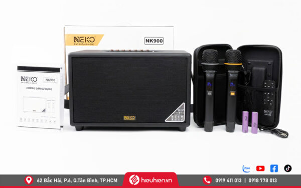 Loa NEKO NK900 | Loa Karaoke Di Động (120W) Kèm 2 Micro