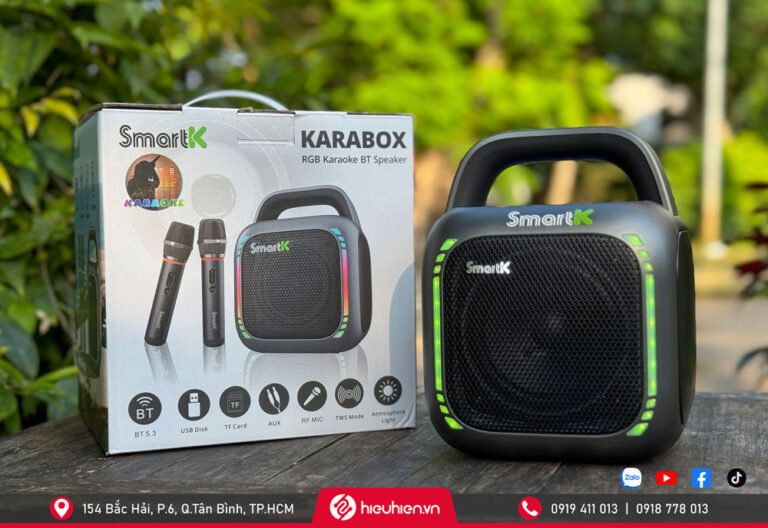 SmartK Karabox | Loa Karaoke Mini (80W) Kèm 2 Micro